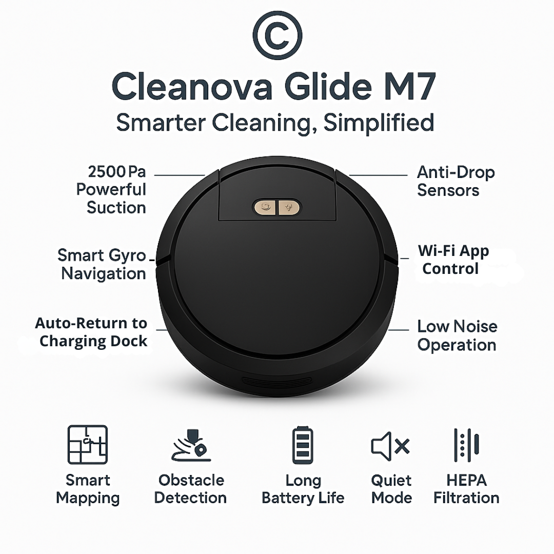 Cleanova Glide M7 – Smart Robot Vacuum – Mimyy